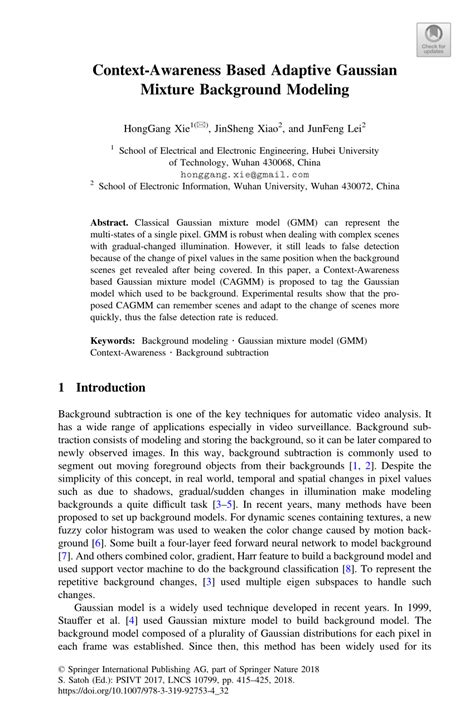 pdf context awareness based adaptive gaussian mixture background modeling
