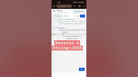 Reverse A String In Javajavacoding Java Selenium Youtube