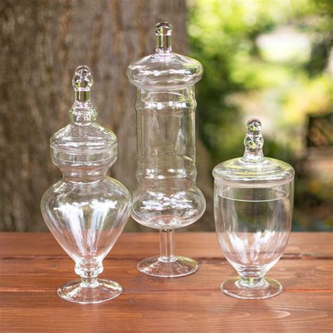 Cake And Candy Displays Apothecary Jars With Lids Clear Glass Assorted