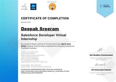 Deepak Sreeram On Linkedin Salesforcesupportedvirtualinternship Smartinternz Salesforce