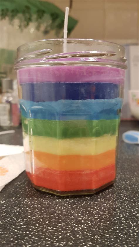 Proud Of My Rainbow Candle Very New To Candle Making Rcandlemaking