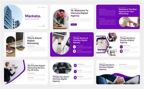 Markata Digital Agency Powerpoint Template Incl Purple And Modern Envato