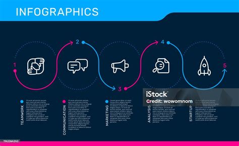 옵션 및 단계 비즈니스 아이콘 검정색 배경에 텍스트 경로와 벡터 인포 그래픽 템플릿 0명에 대한 스톡 벡터 아트 및 기타 이미지 0명 개념 계획 Istock