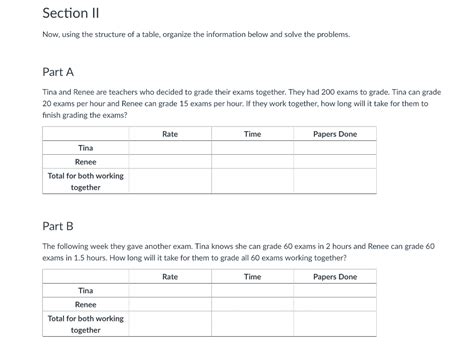 Solved Section II Now Using The Structure Of A Table Chegg Com