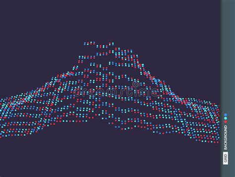 Array With Dynamic Particles Vector Sound Wave 3d Technology Style