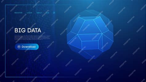 Premium Vector Technology Sphere D Blue Big Data Background Wireframe
