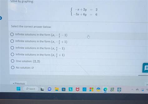 Solved Solve By Graphing −x2y2−3x6y6 Select The