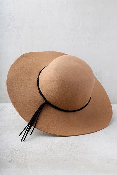 Cute Light Brown Hat Light Brown Wool Hat Floppy Wool Hat Rounded