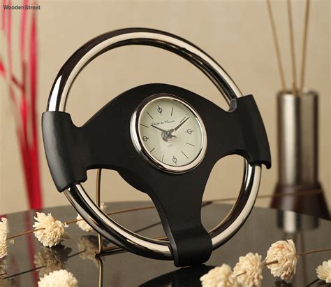 Buy Wheel Steel Analog Clock Table Clock Silver At 25 Off Online Wooden Street