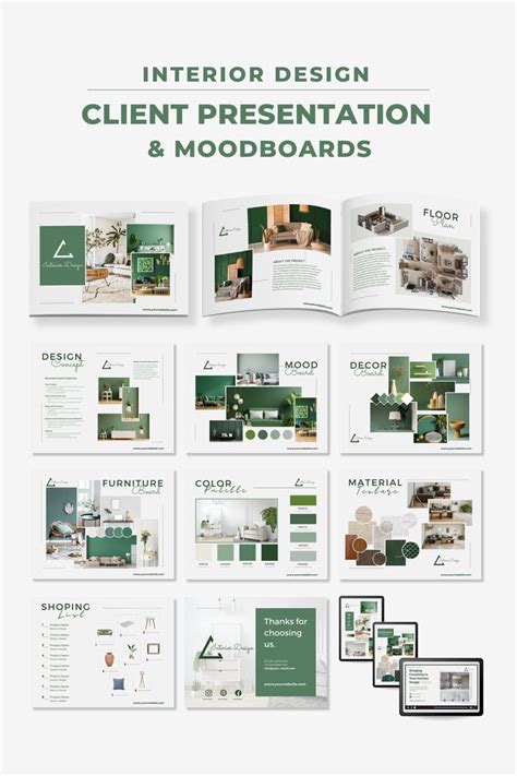 Interior Design Client Presentation Canva Template Mood Boards For Social Media Presentation