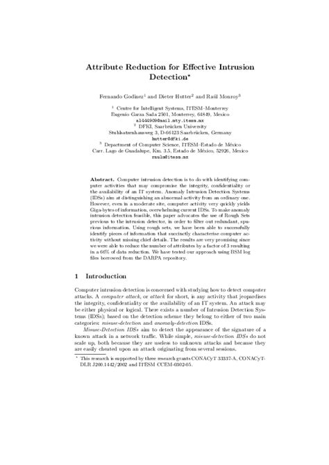 Pdf Attribute Reduction For Effective Intrusion Detection