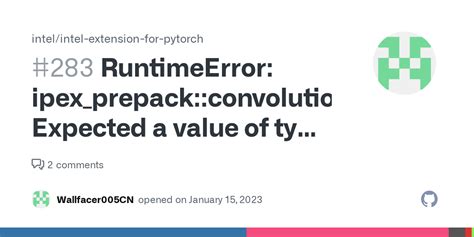 Runtimeerror Ipexprepackconvolutionprepack Expected A Value Of