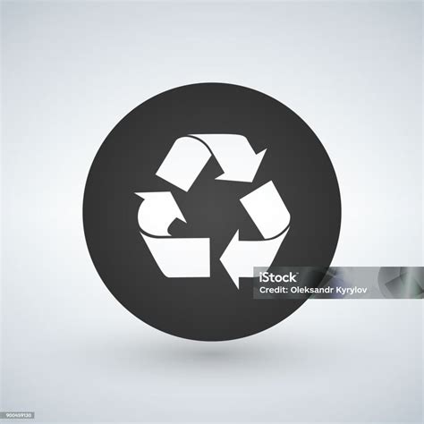 검은 동그라미 벡터 일러스트 레이 션에에서 간단한 흰색 재활용 아이콘 0명에 대한 스톡 벡터 아트 및 기타 이미지 0명 공