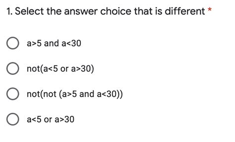 Solved 1 Select The Answer Choice That Is Different O A 5 Chegg Com