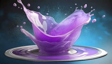 Premium Photo Translucent Purple Liquid Splashing And Dispersing