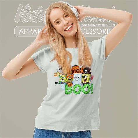 Spongebob Happy Halloween Day Shirt Vintagenclassic Tee