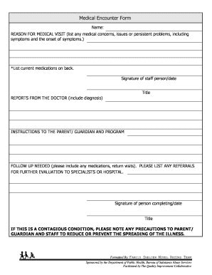 Fillable Online Medical Encounter Form Fax Email Print PdfFiller