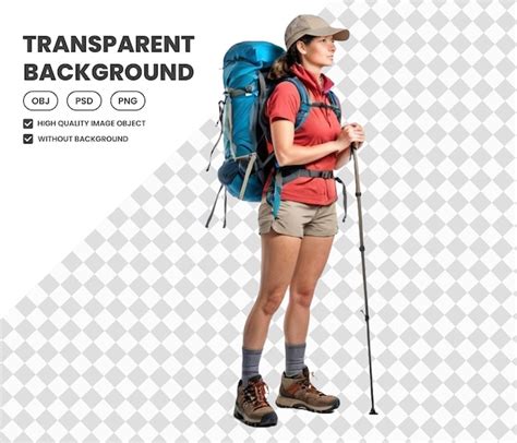 Mountains Hiker With Backpack Png Premium AI Generated PSD