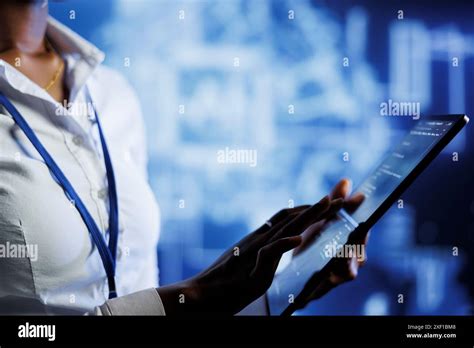 Bipoc Computer Operator Writes Code On Tablet To Visualize Artificial Intelligence Neural