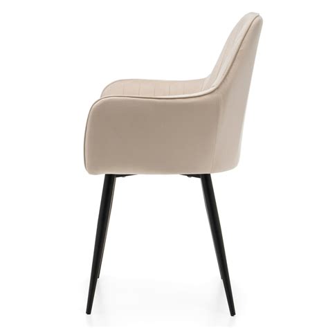 krzesło EMILIA tapicerowane welurowe beżowe HOME DESIGN