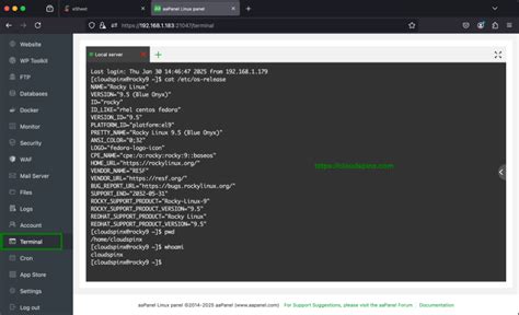 Install And Use AaPanel On Rocky Linux AlmaLinux CloudSpinx
