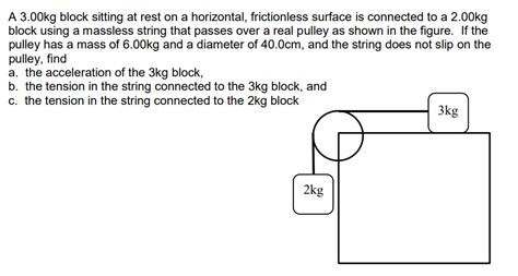 Solved A 3 00 Kg Block Sitting At Rest On A Horizontal