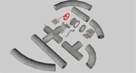 Pipe Set 01 3d Model 7 3ds Dae Obj Max Free3d