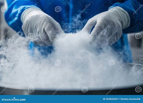 Cryopreservation Laboratory Assistant Holding Container With Sperm