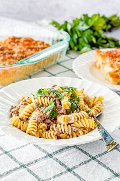Beef And Rotini With Garlic Parmesan Sauce Real Mom Kitchen