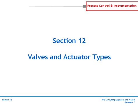 P ID Instrumentation Control Valves Actuator Types PPT