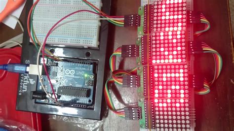 Arduino Uno With 8x8 Dot Matrix Display With Scrolling Text Youtube