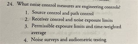 Solved What Noise Control Measures Are Engineering