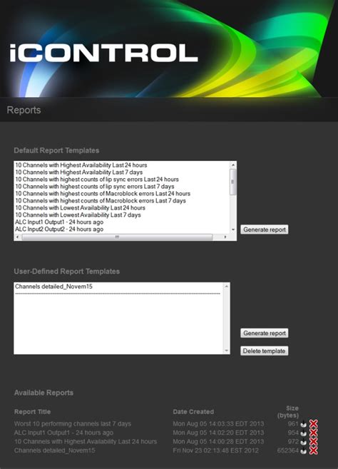 Icontrol Reports