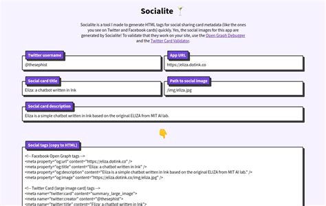 GitHub Thesephist Socialite Fast Social Sharing Metadata Tag Generator