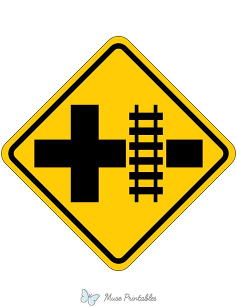 Printable Railroad Crossing On Junction Sign