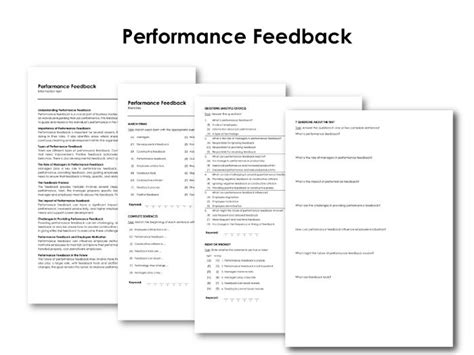 Performance Feedback Teaching Resources