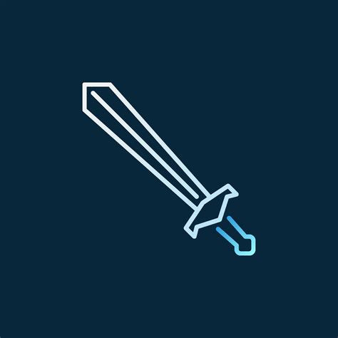 Old Sword Vector Colorful Linear Icon On Dark Background 13091849