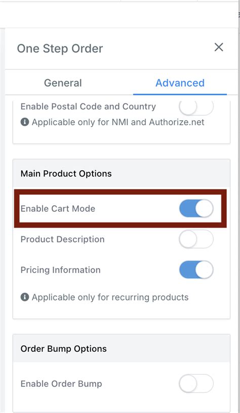 Shopping Cart Mode In One And Two Step Order Forms V2 Funnels Only Fg Funnels Help Library