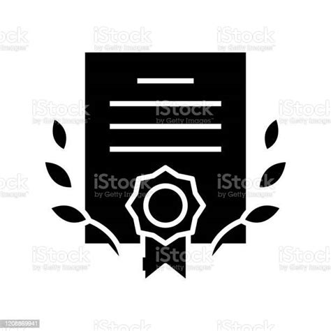 비즈니스 인증 블랙 아이콘 컨셉 일러스트레이션 벡터 플랫 기호 글리프 기호 계약서에 대한 스톡 벡터 아트 및 기타 이미지