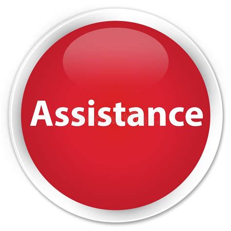 Assistance Premium Red Round Button Stock Illustration Illustration