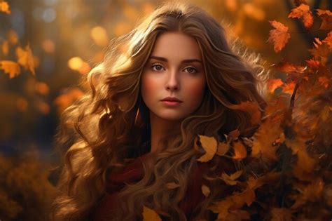 Premium Ai Image Portrait Of A Beautiful Woman On A Background Of