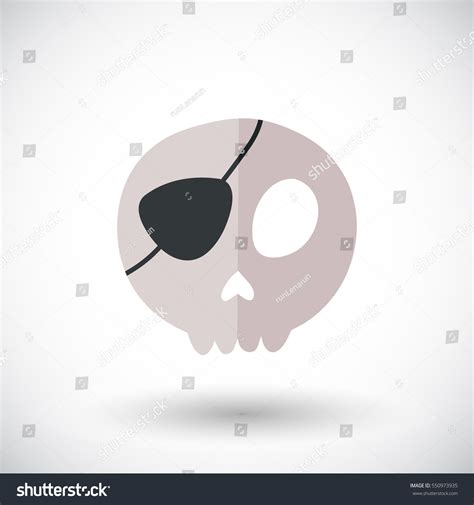 Skull Icon Eye Patch Flat Vector Stock Vector Royalty Free 550973935