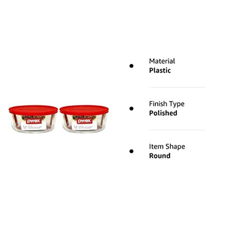 Pyrex Pack Of 2 Containers Clear Plus 7 Cup Round Storage Dish With