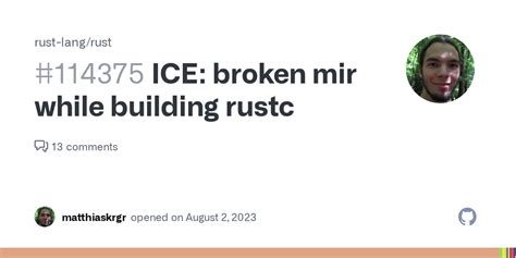 Ice Broken Mir While Building Rustc · Issue 114375 · Rust Langrust