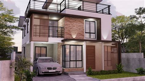 Two Storey House Design With Roof Deck