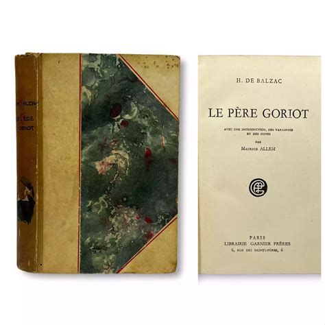 Le Père Goriot Incunabula