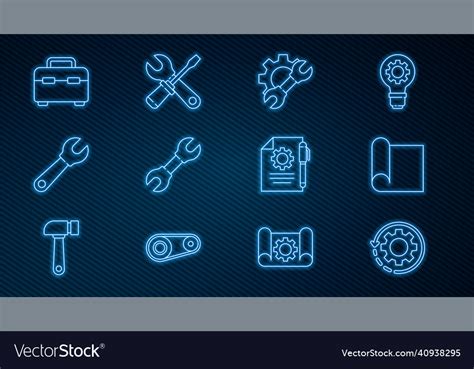 Set Line Gear And Arrows As Workflow Graphing Vector Image