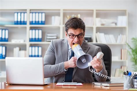 Premium Photo Angry Aggressive Businessman In The Office
