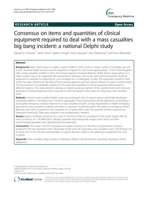 Pdf Consensus On Items And Quantities Of Clinical Equipment Required