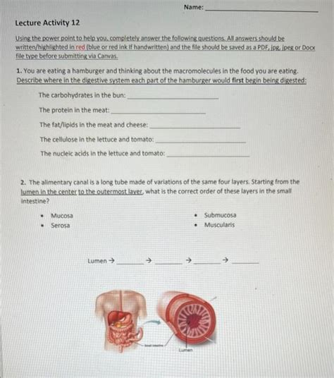 solved name lecture activity 12 using the power point to